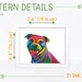 Rainbow Staffy Cross Stitch Pattern Colorful Abstract Staffordshire ...