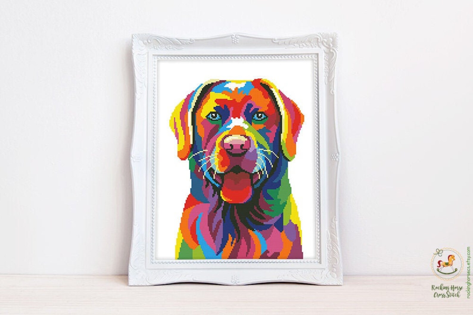 Colorful Labrador Retriever Cross Stitch Pattern Abstract | Etsy