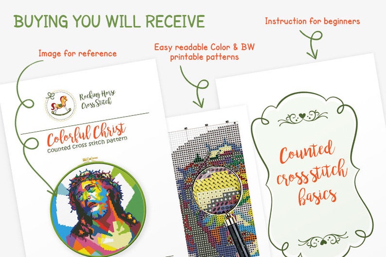 Colorful Jesus Christ Cross Stitch Pattern Abstract Jesus | Etsy
