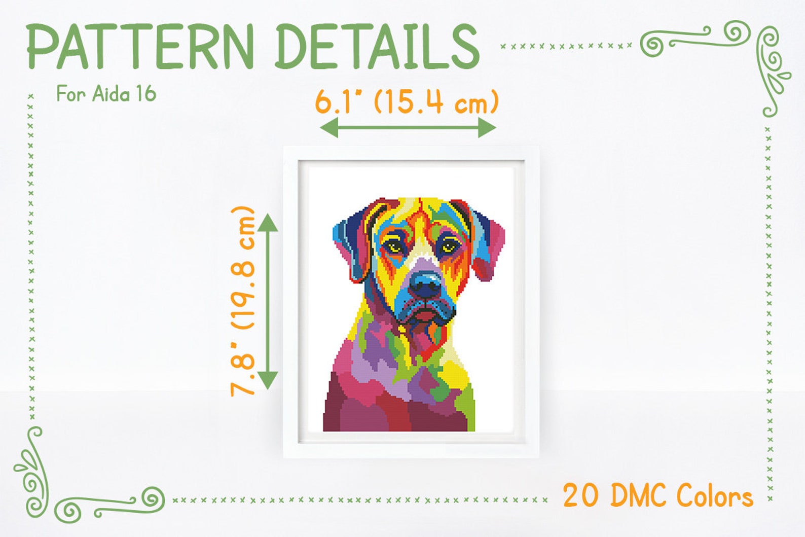 Colorful Rhodesian Ridgeback Cross Stitch Pattern Abstract | Etsy