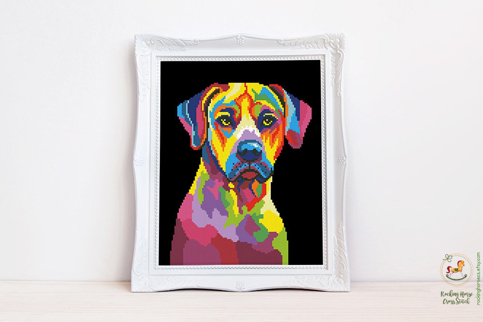 Colorful Rhodesian Ridgeback Cross Stitch Pattern Abstract | Etsy