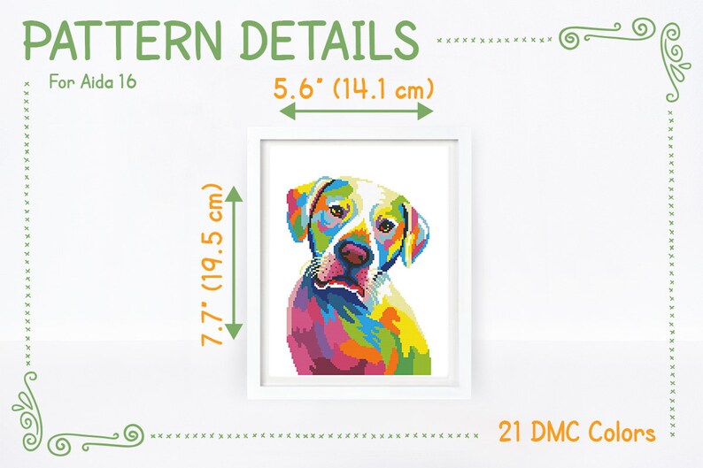 Colorful Dogo Argentino Cross Stitch Pattern Abstract Rainbow - Etsy