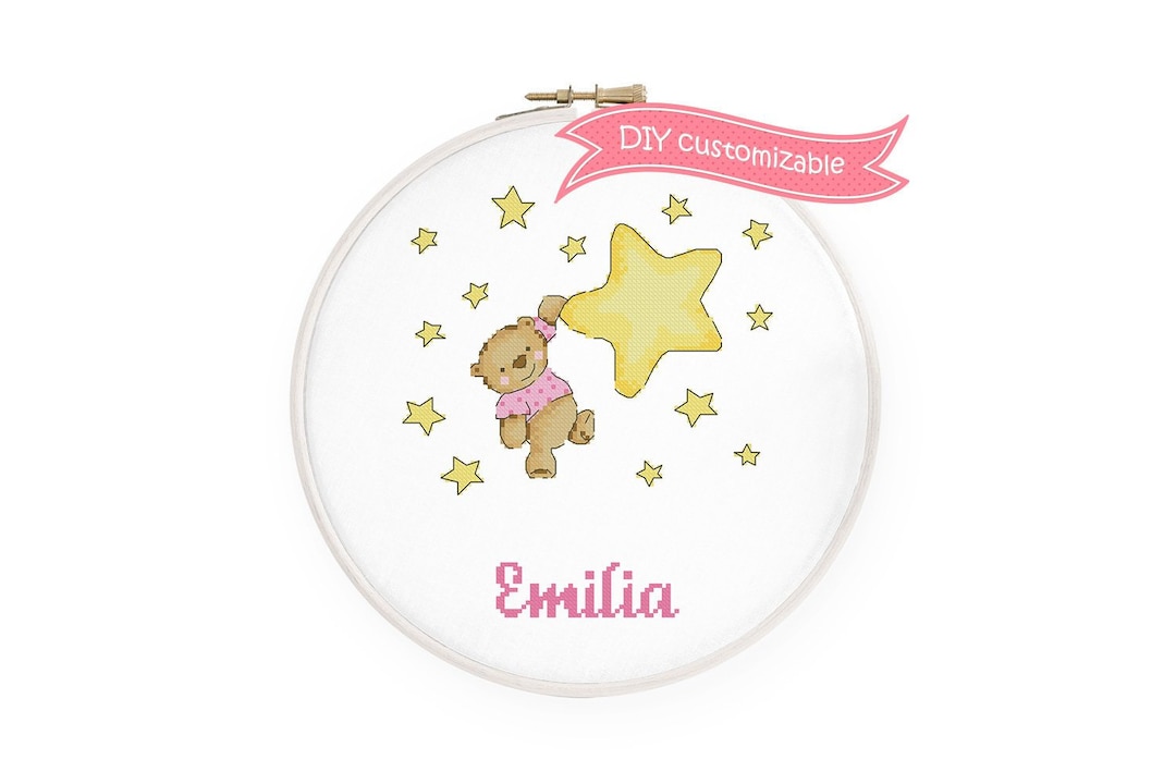 Baby Name Cross Stitch Pattern Birth Announcement Cross Stitch DIY ...