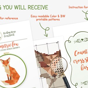 Geometric Fox Cross Stitch Pattern Modern Wild Animal Cross Stitch ...