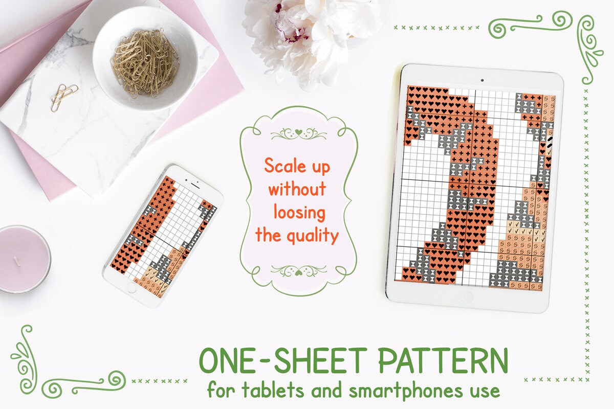 Tiger Cross Stitch Pattern Geometric Abstract Animal Cross | Etsy