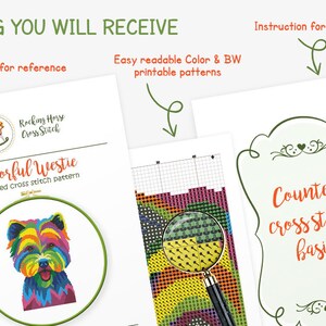 Colorful Westie Cross Stitch Pattern Abstract Rainbow West Highland ...