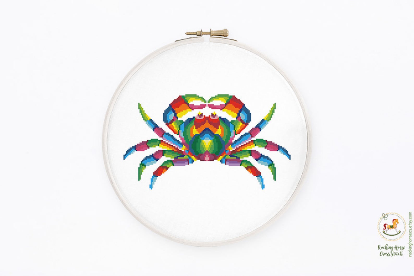 Colorful Crab Cross Stitch Pattern Abstract Rainbow Crab Cross Stitch ...