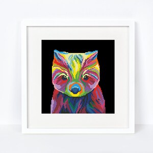Colorful Wombat Cross Stitch Pattern Abstract Rainbow Wombat Australian ...