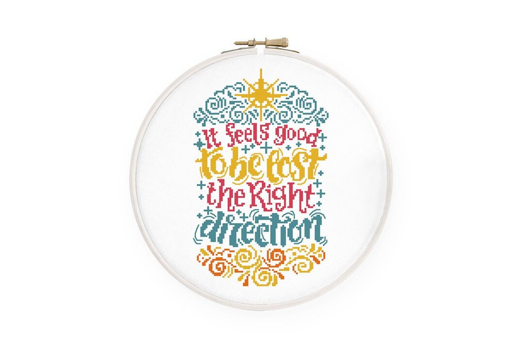 Inspirational Quote Cross Stitch Pattern It Feels Good Right to Be Lost ...