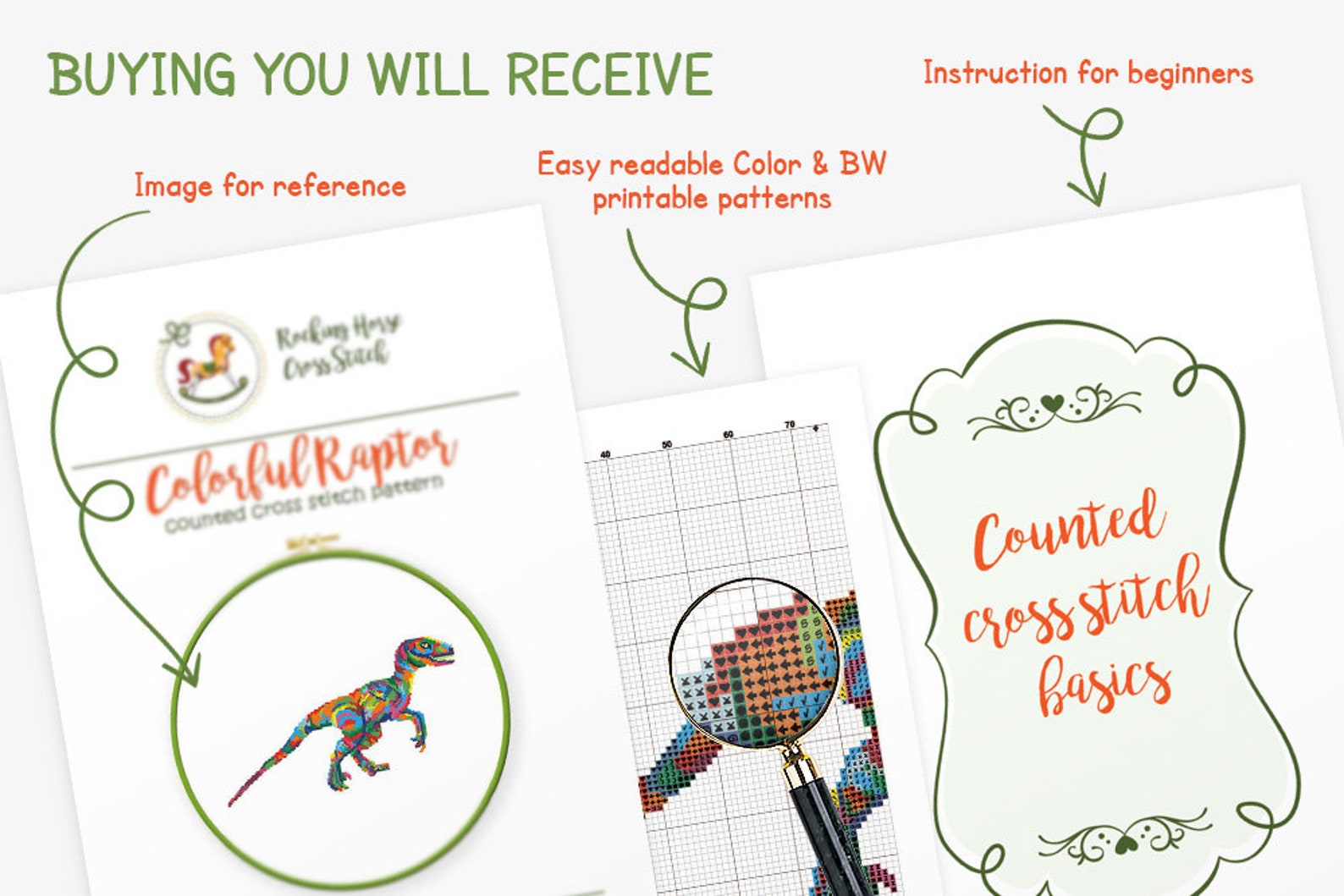 Colorful Raptor Cross Stitch Pattern Abstract Rainbow - Etsy