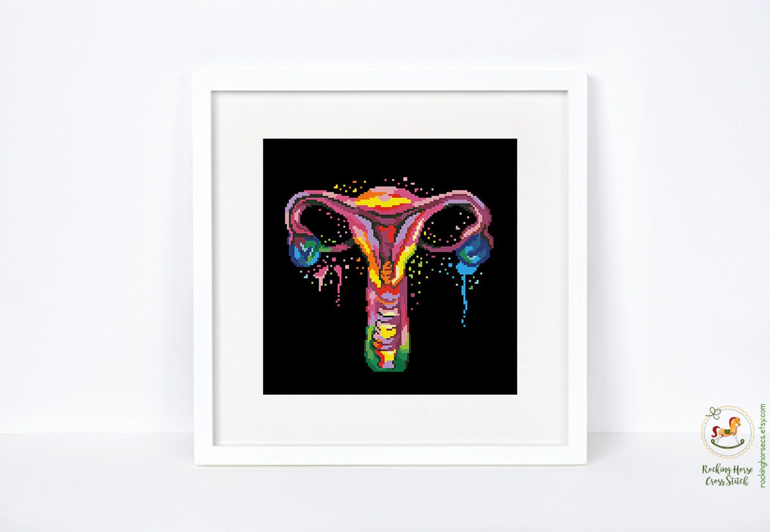 Colorful Uterus Cross Stitch Pattern Rainbow Female Ovary - Etsy