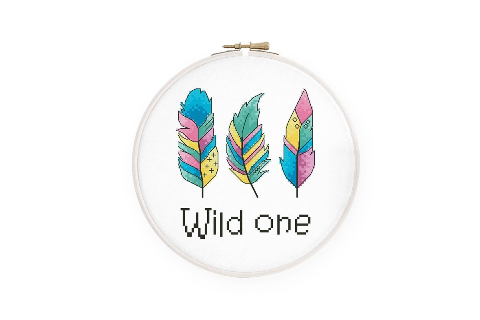 Wild One Cross Stitch Pattern Inspirational Quote Cross Stitch Bohemian ...