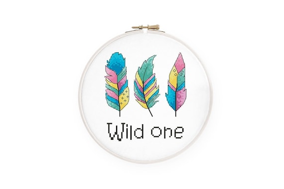 Wild One Cross Stitch Pattern Inspirational Quote Cross Stitch | Etsy
