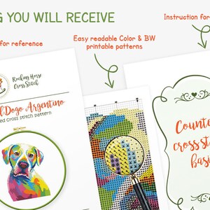 Colorful Dogo Argentino Cross Stitch Pattern Abstract Rainbow Dog ...