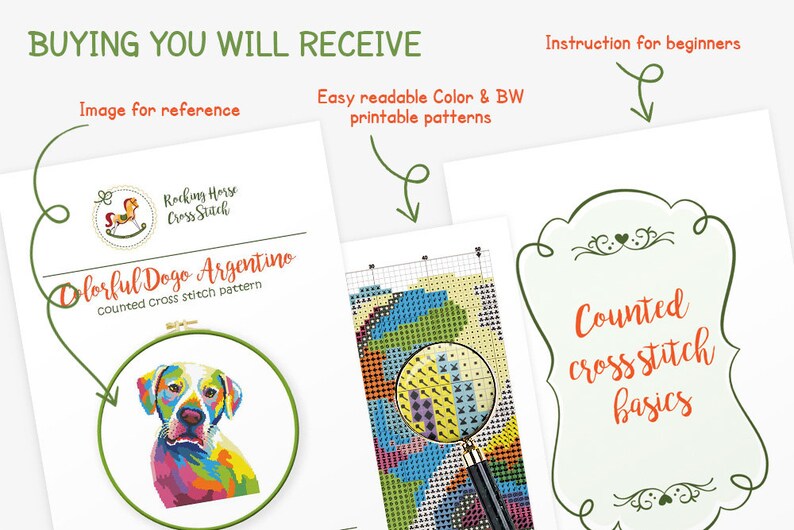 Colorful Dogo Argentino Cross Stitch Pattern Abstract Rainbow - Etsy