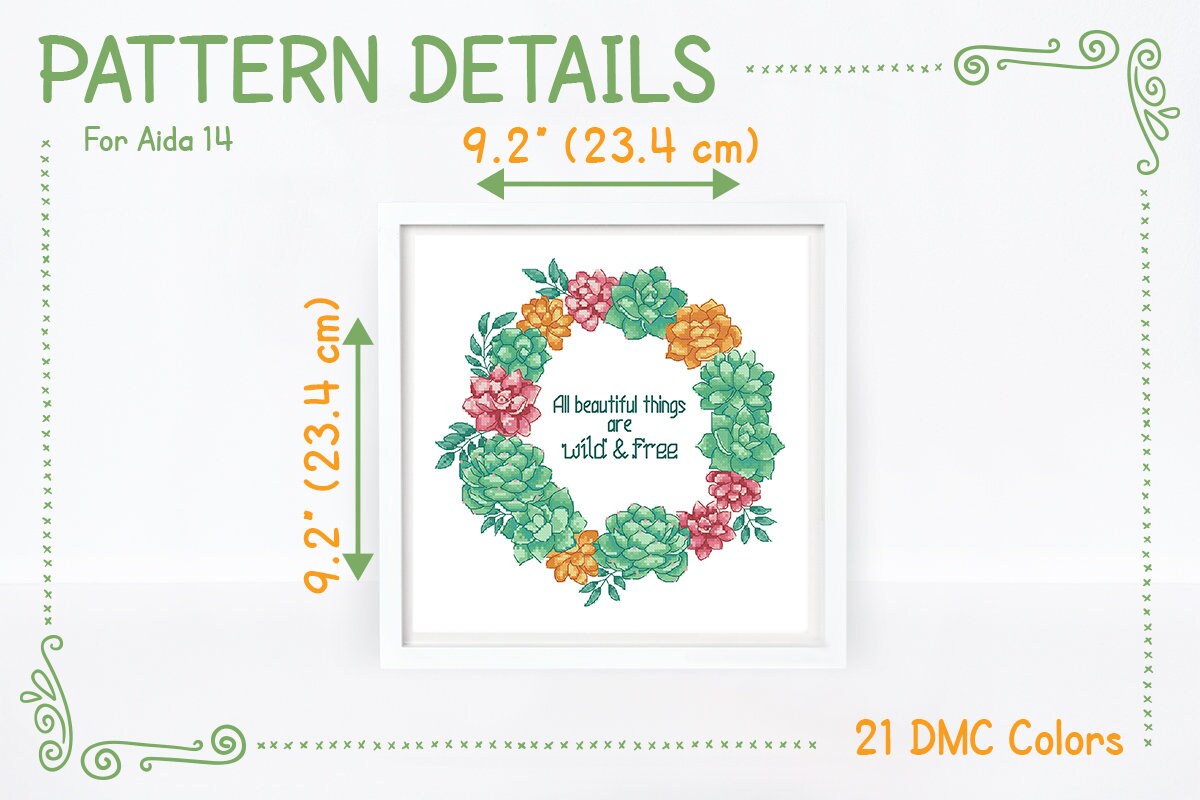 Wild and Free Cross Stitch Pattern All Beautiful Things - Etsy