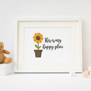 My Happy Place Cross Stitch Pattern Family Cross Stitch Inspirational ...