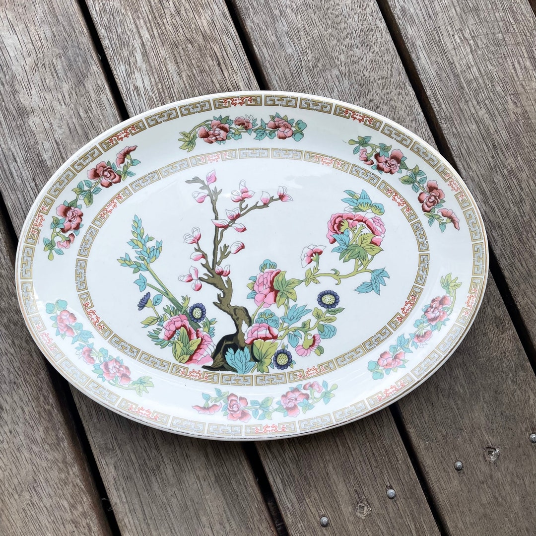 Vintage China Plate Maddock Vitrified Indian Tree Large Oval Plate - Etsy