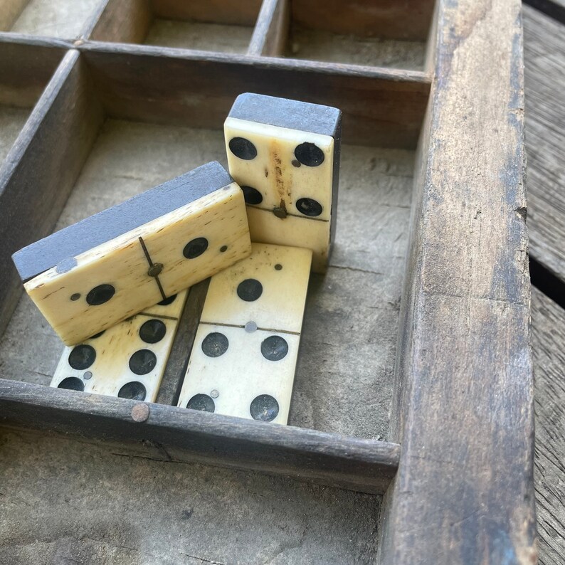Tiny Treasures Vintage Bone Domino - Etsy