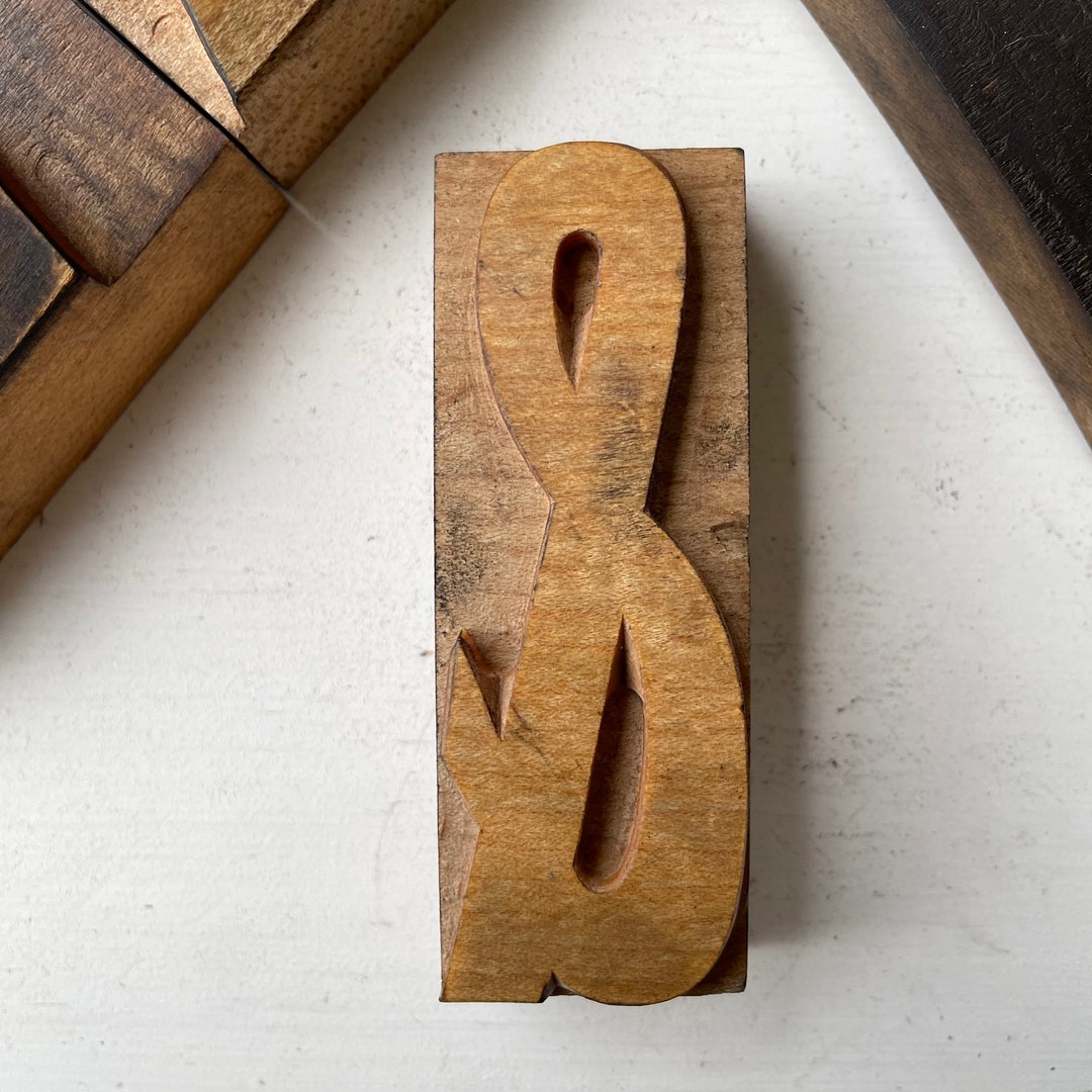 Vintage Small Tall Thin Wooden Letterpress and Symbol & - Etsy