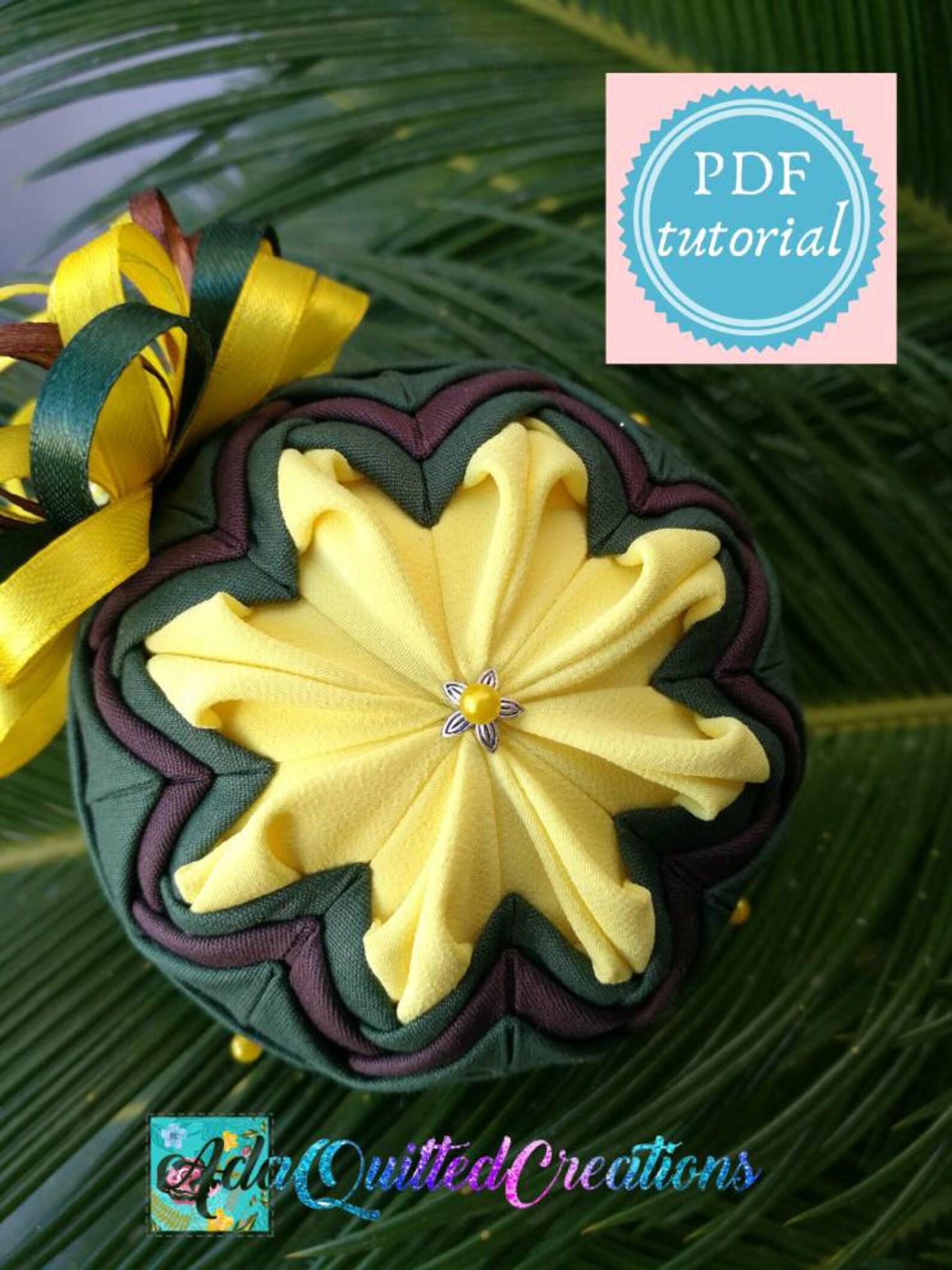 TUTORIAL Pdf File Flower Design Ball Pattern No Sew Quilted - Etsy