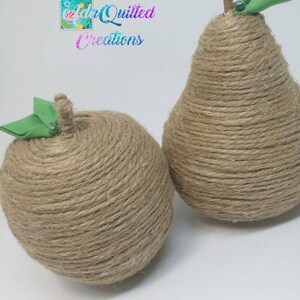 Rustic Fall Decor, Rope Apples and Pears, Teacher's Gift Idea, Fall ...