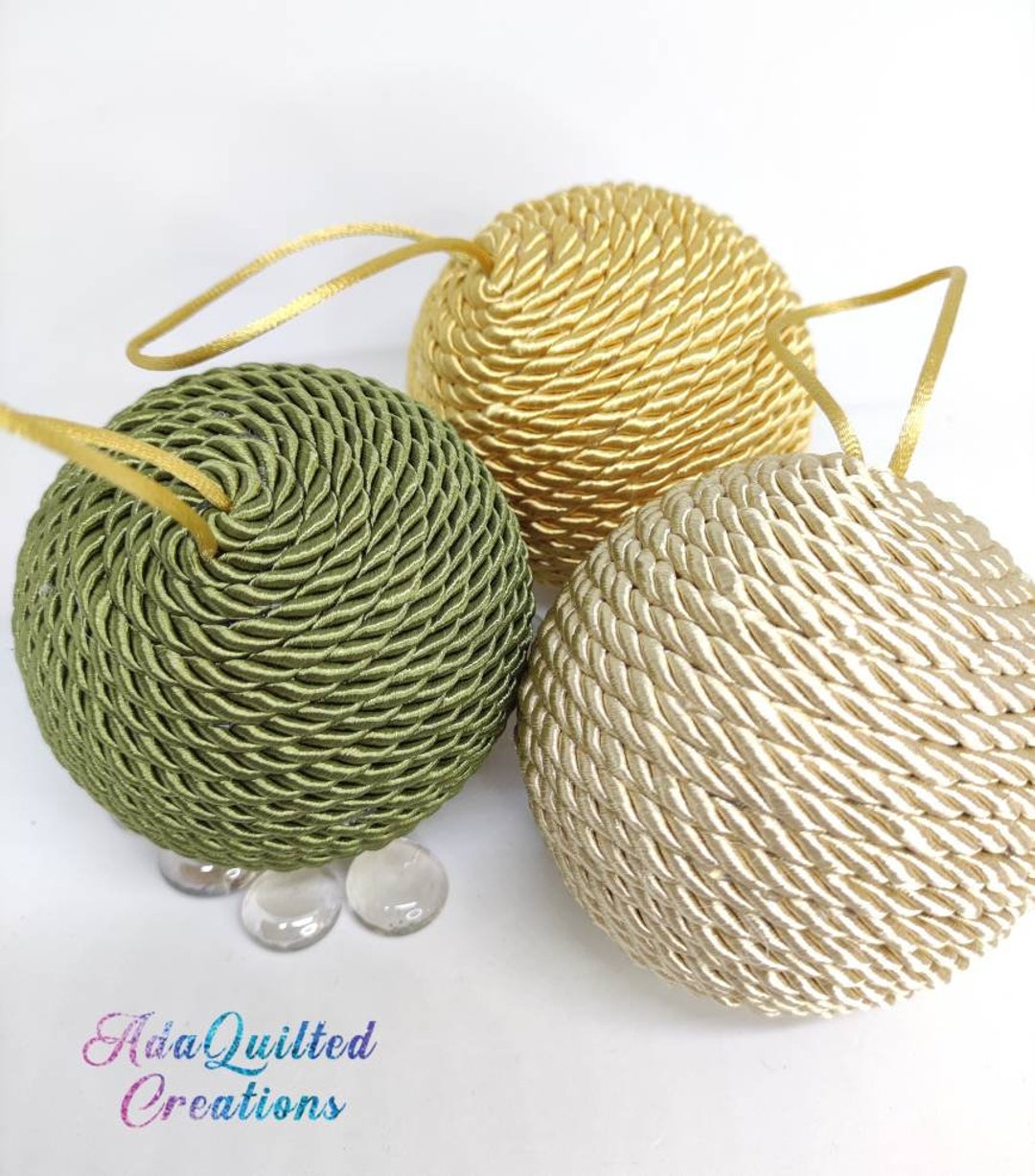 Three Wire Rayon Cord Ornament in Sets of 3 or Individually, Christmas ...