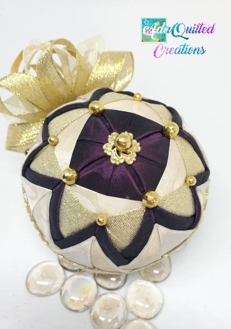 Elegant Christmas Quilted Ball Ornaments Fabric Tree - Etsy