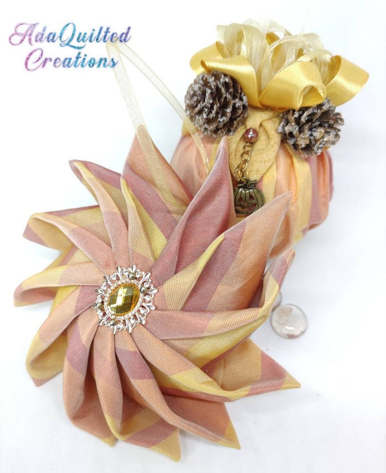 Fall Decor Pinwheel Fall Tree Ornament Luxurious Quilted - Etsy