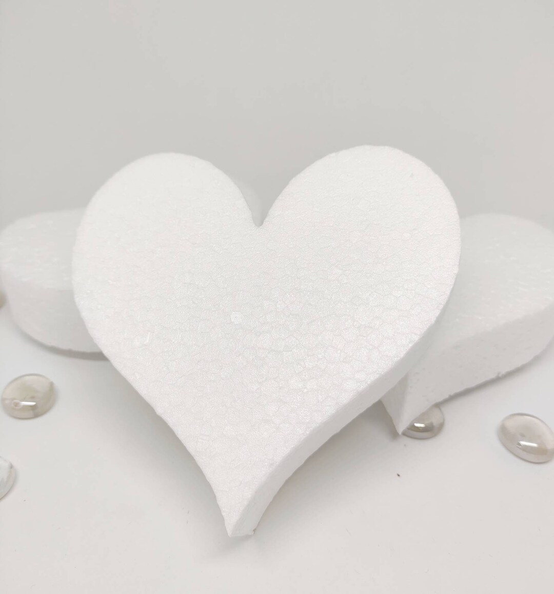 Styrofoam Heart Slices, Diameter 11.5 Cm (4.5"), Height 11.5 Cm (4.5 ...