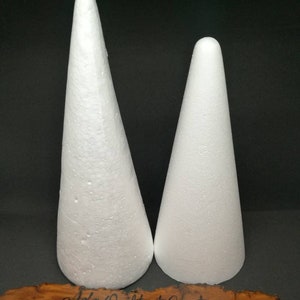 Large Styrofoam Cones, Set of Three Polystyrene Cones, Height 20 Cm (7. ...