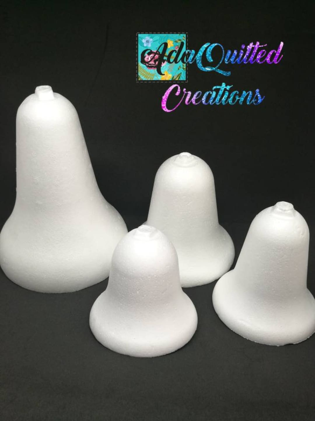Styrofoam Bells, Four Different Sizes Polystyrene Bells 8cm 9cm 11cm ...