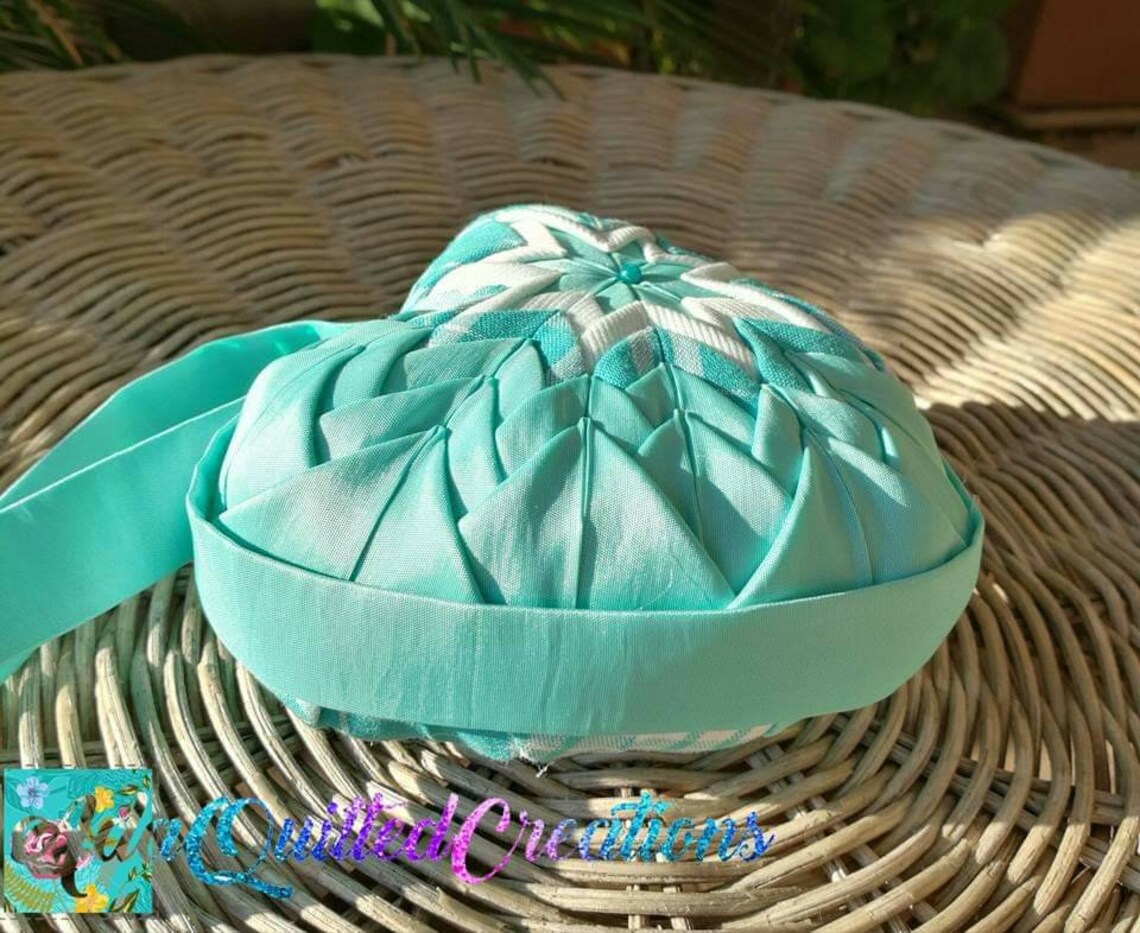 KIT Aqua Quilted Ornament Kit Tutorial Diy Kit No Sew | Etsy