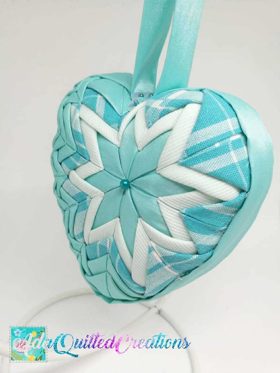 KIT Aqua Quilted Ornament Kit Tutorial Diy Kit No Sew | Etsy