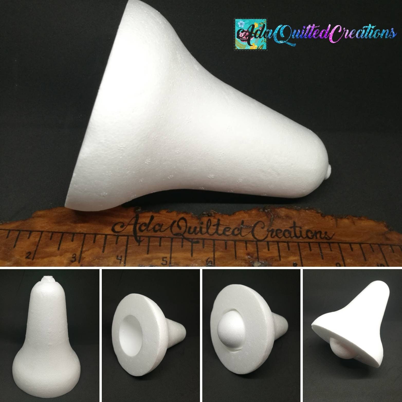 Styrofoam Bells, Four Different Sizes Polystyrene Bells 8cm 9cm 11cm ...