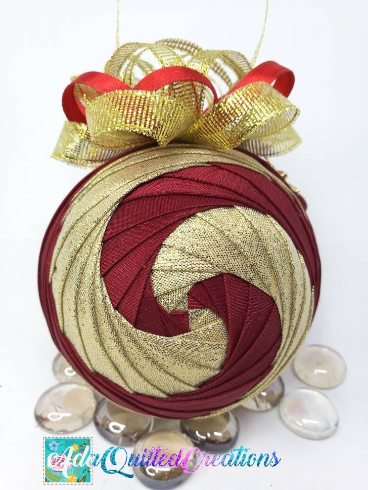 Quilted Swirl Ball Ornament Individual or in Sets Christmas - Etsy