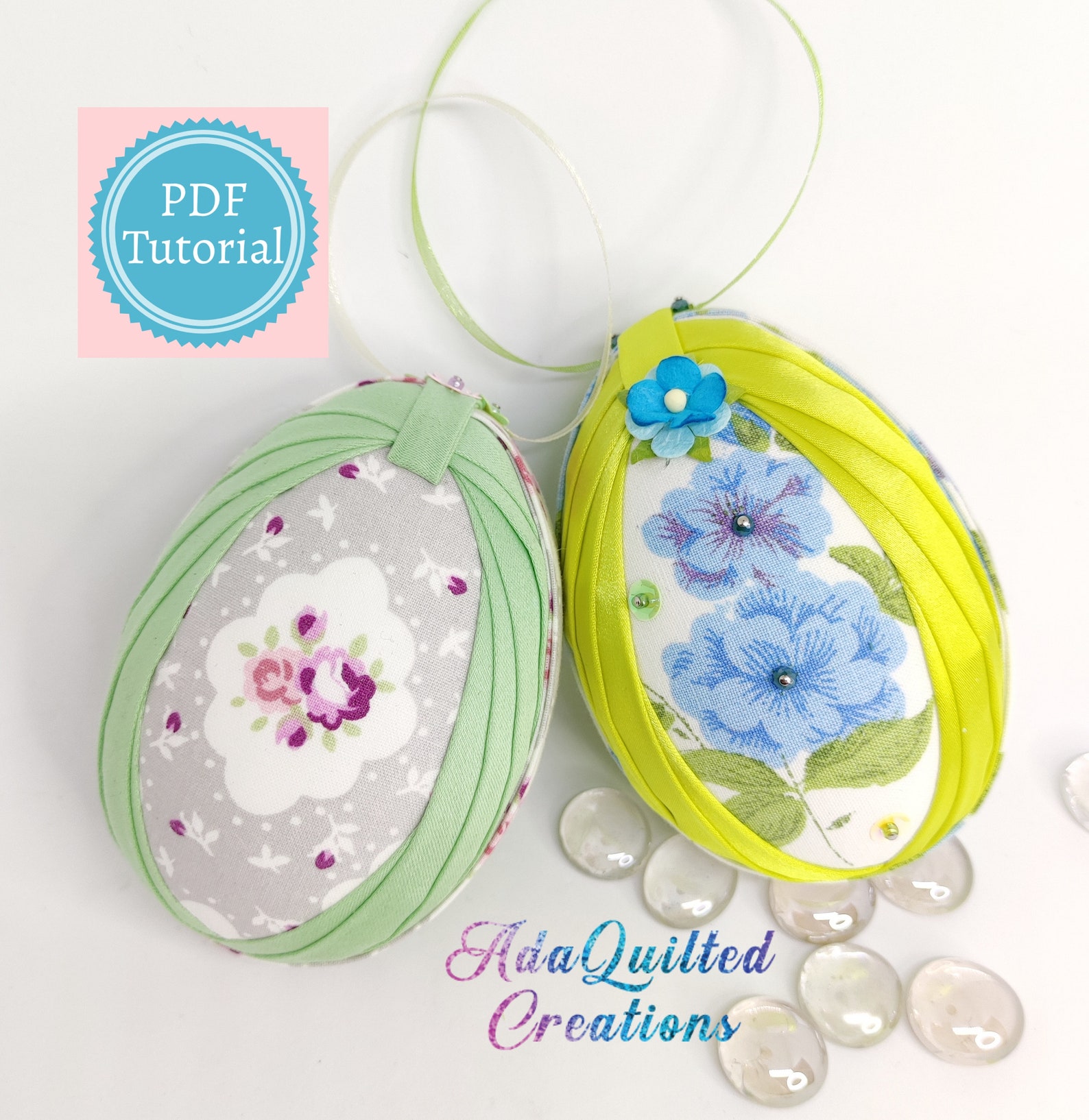 TUTORIAL Swan Egg Design Folded Fabric Egg Pattern No Sew | Etsy