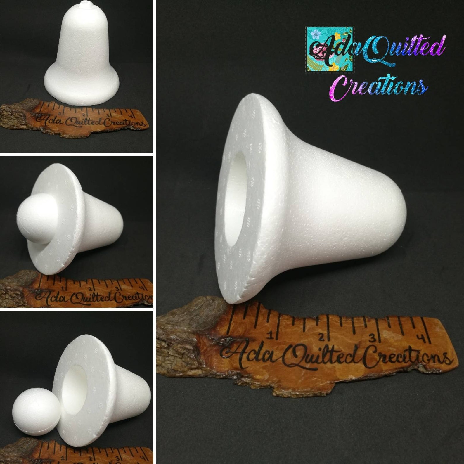 Styrofoam Bells, Four Different Sizes Polystyrene Bells 8cm 9cm 11cm ...
