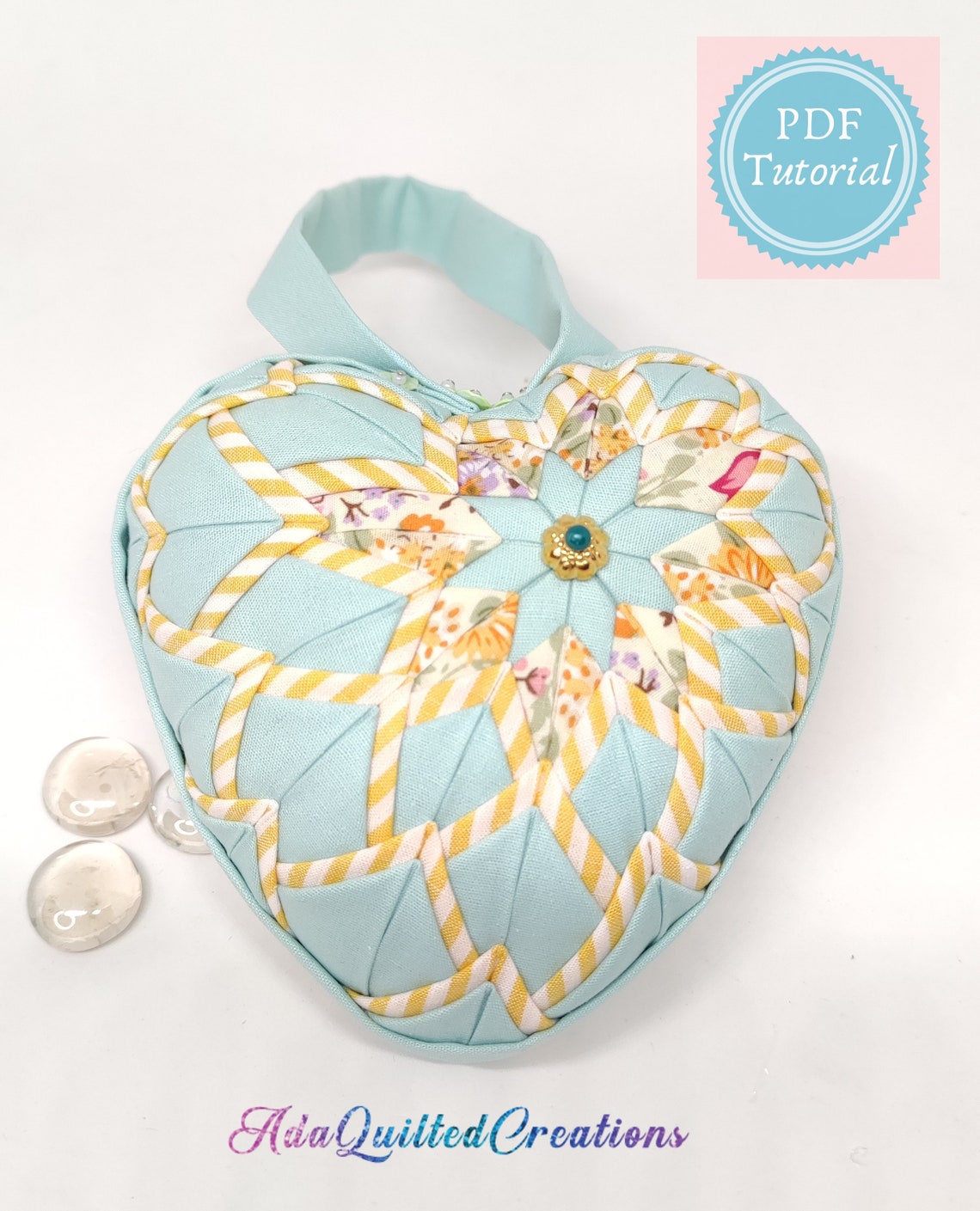 Blooming Heart Ornament Tutorial, No Sew Quilted Pattern (PDF) - Etsy