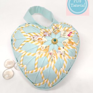 TUTORIAL, Blooming Heart Flower Pattern Pdf File, No Sew Quilted Heart ...