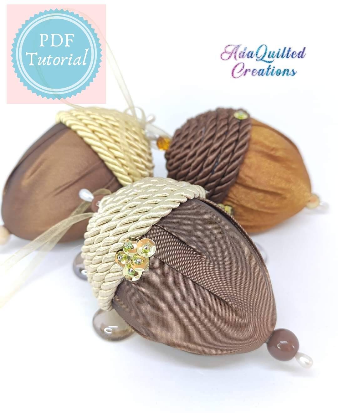 TUTORIAL, Acorn Pattern Pdf File, No Sew Quilted Acorn Ornament ...