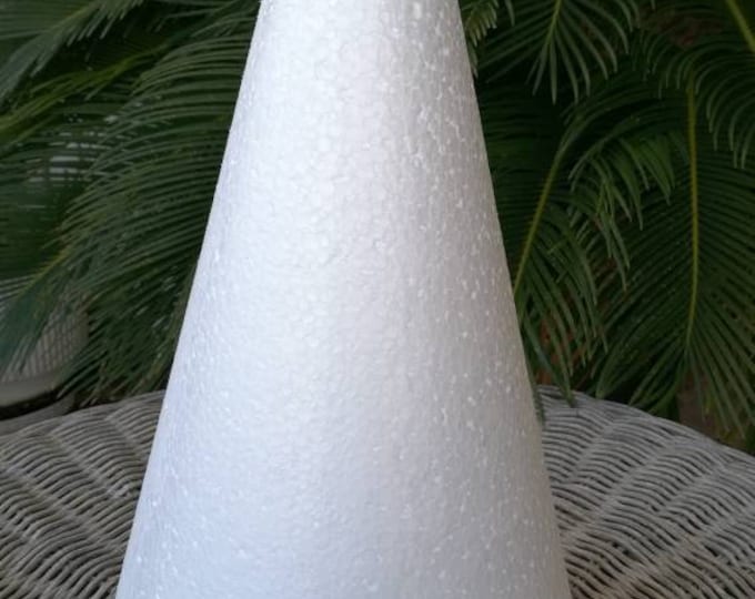 Large Styrofoam Cone, Polystyrene Cone, Wide Diameter Cone, Height 12.5 ...