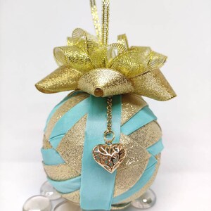 Aqua Christmas Ornament, Quilted Ornament, Lone Star Quilted Ornament ...