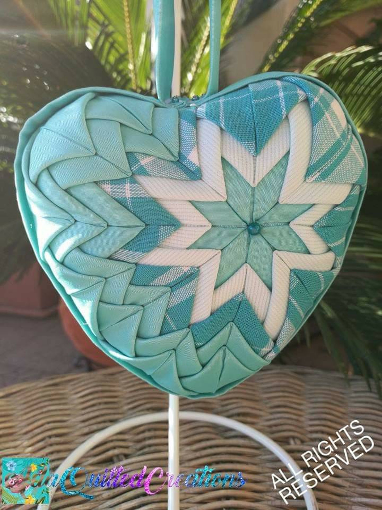 KIT Aqua Quilted Ornament Kit Tutorial Diy Kit No Sew | Etsy