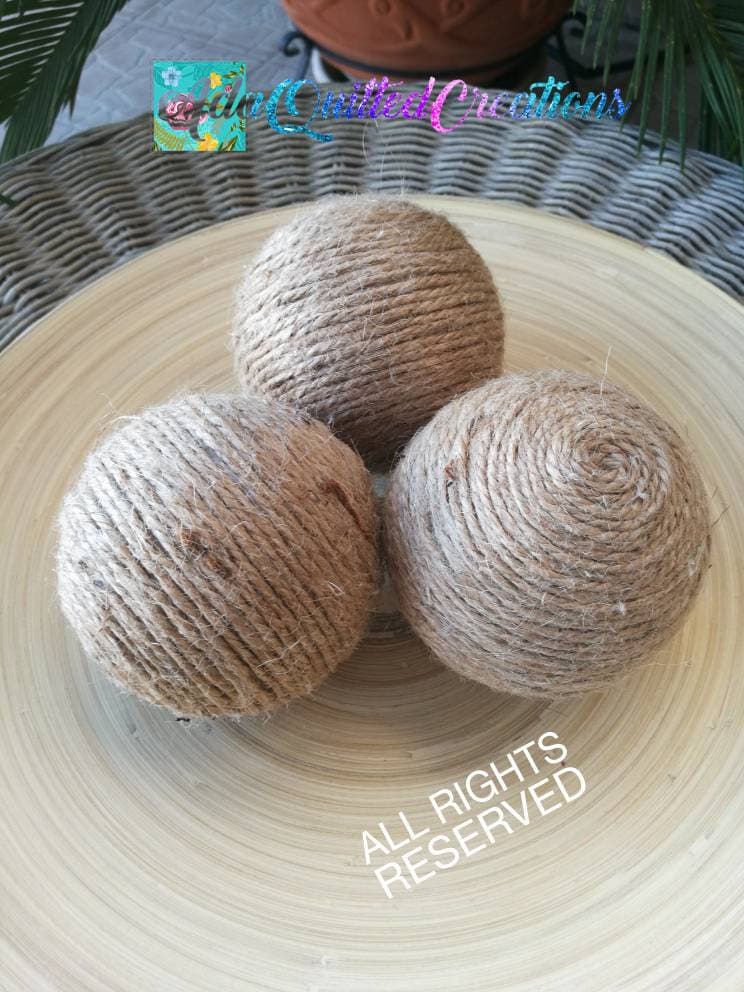 Rustic Decor Rope Ball in Sets of Three or Individual - Etsy