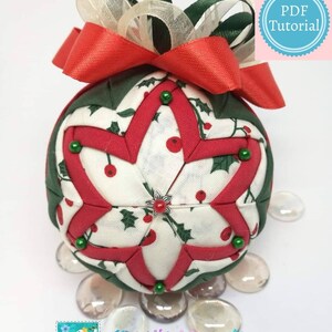 TUTORIAL Pdf File, Six Point Star Pattern, No Sew Quilted Ball Ornament ...