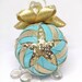 Aqua Christmas Ornament, Quilted Ornament, Lone Star Quilted Ornament ...