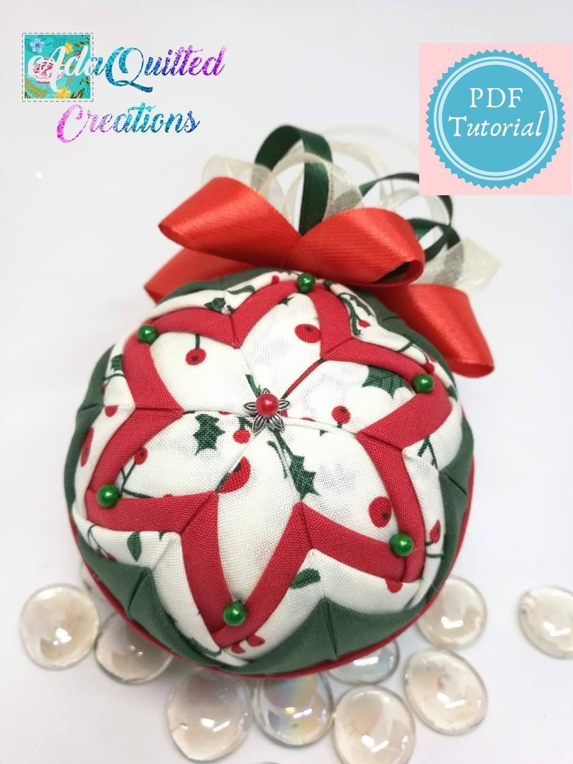 TUTORIAL Pdf File Six Point Star Pattern No Sew Quilted Ball | Etsy