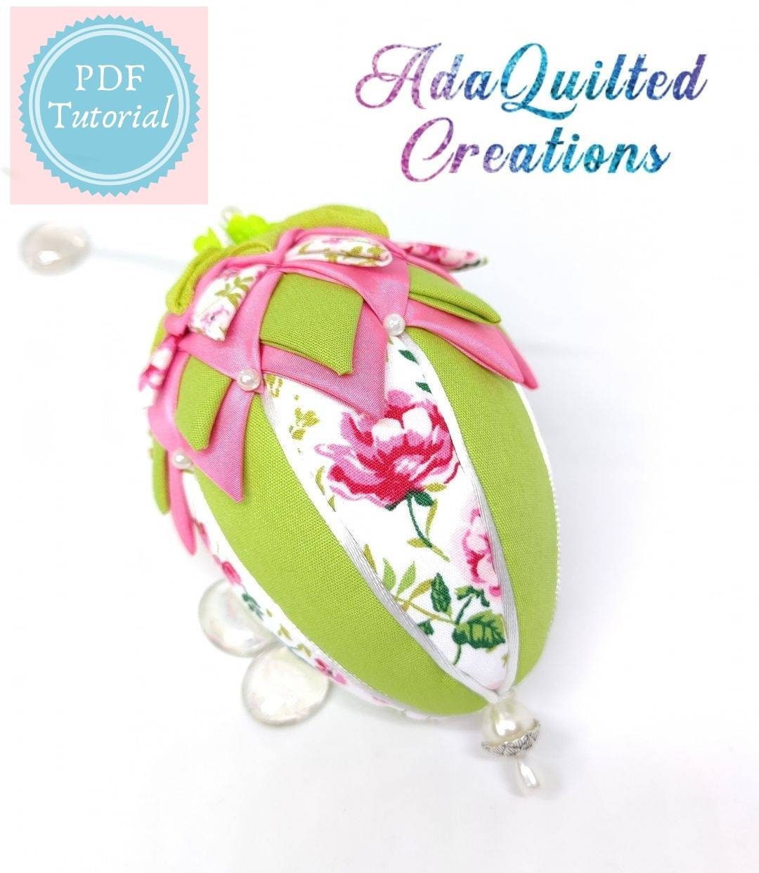 TUTORIAL, Fuchsia's Blossom Egg Pattern, No Sew Kimekomi and Folded Fabric Egg, Step by Step ...