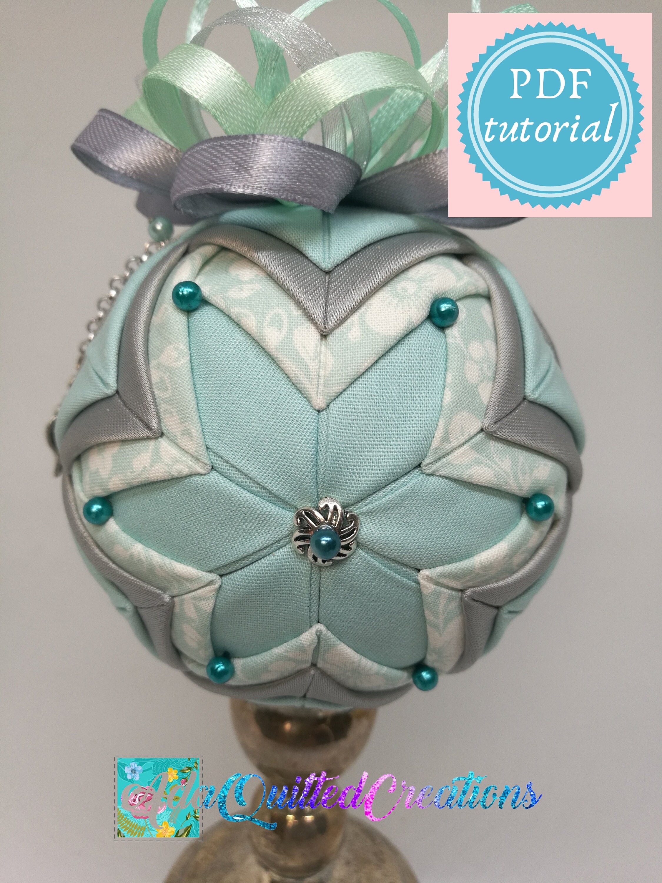 TUTORIAL Pdf File, Six Point Star Pattern, No Sew Quilted Ball Ornament ...